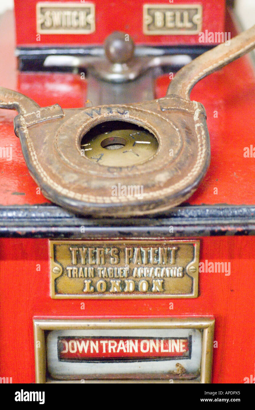 Old British-made train controls in guardsroom of Ella station ...