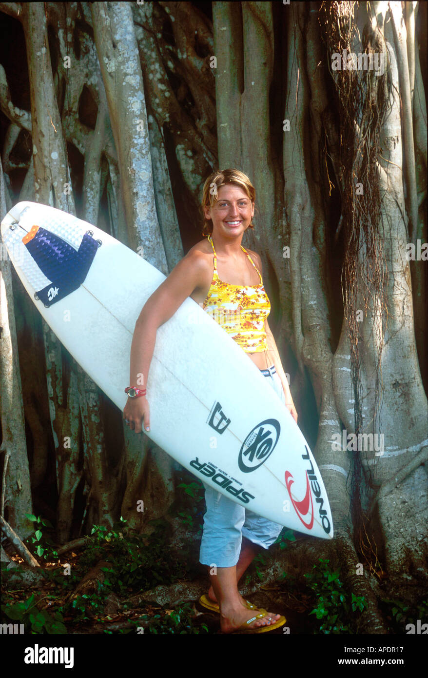 British surfer Robyn Davies in Hawaii November 2002 Stock Photo - Alamy