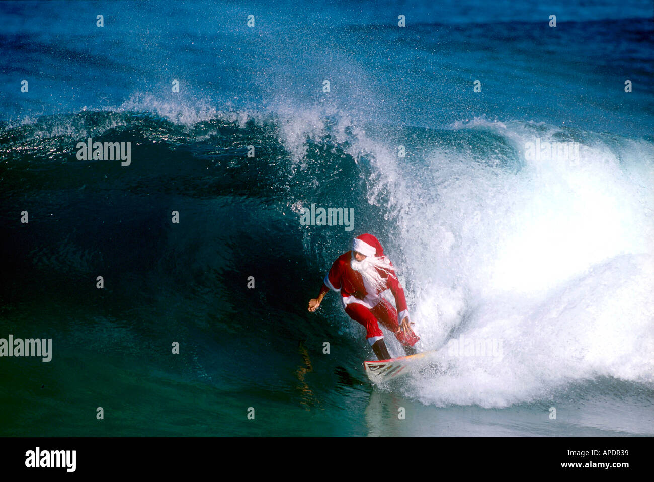 Santa surfing hi-res stock photography and images - Alamy