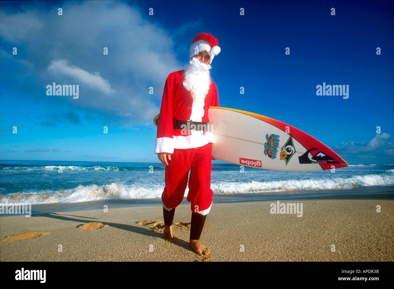 Hawaiian Surfing Santa