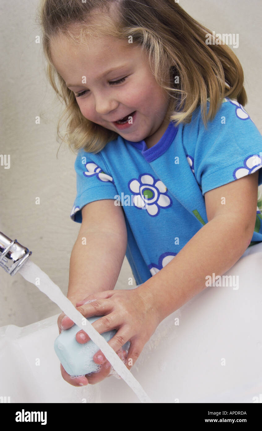 Child washing hands soap 5 years hi-res stock photography and images ...