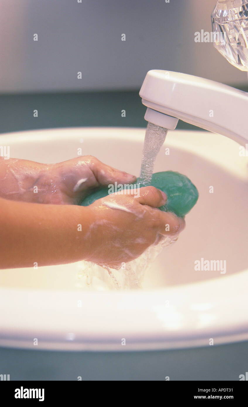 Child washing hands soap 5 years hi-res stock photography and images ...