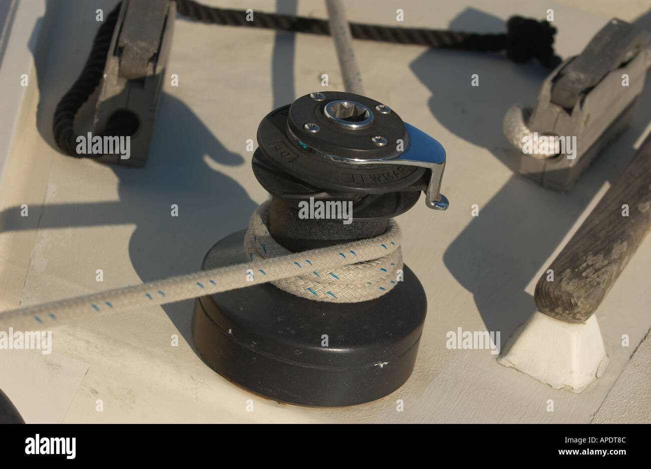 A wide body winch with rope Stock Photo - Alamy