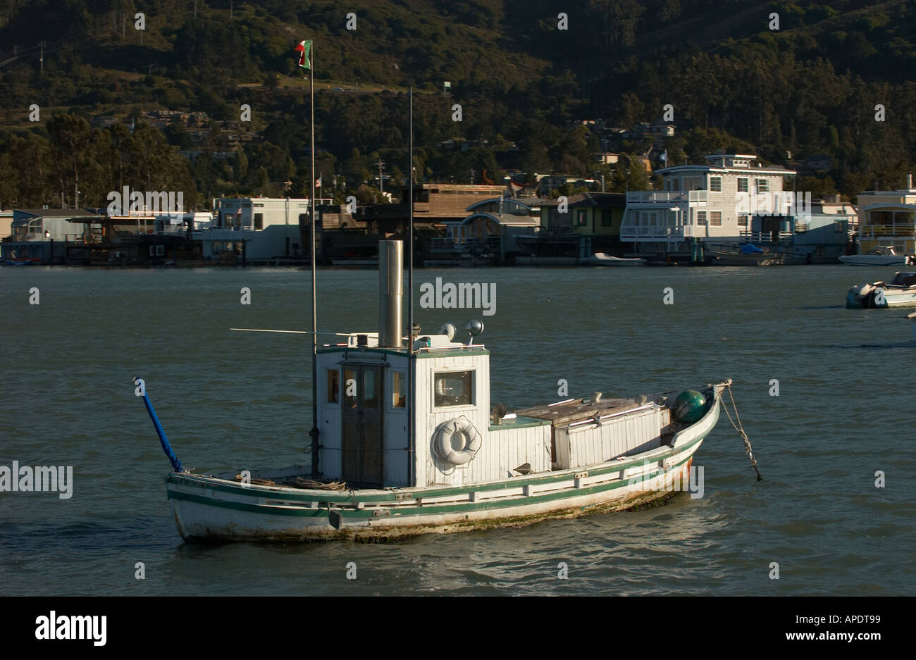 Tug boat on SF Bay at anchor Stock Photo - Alamy