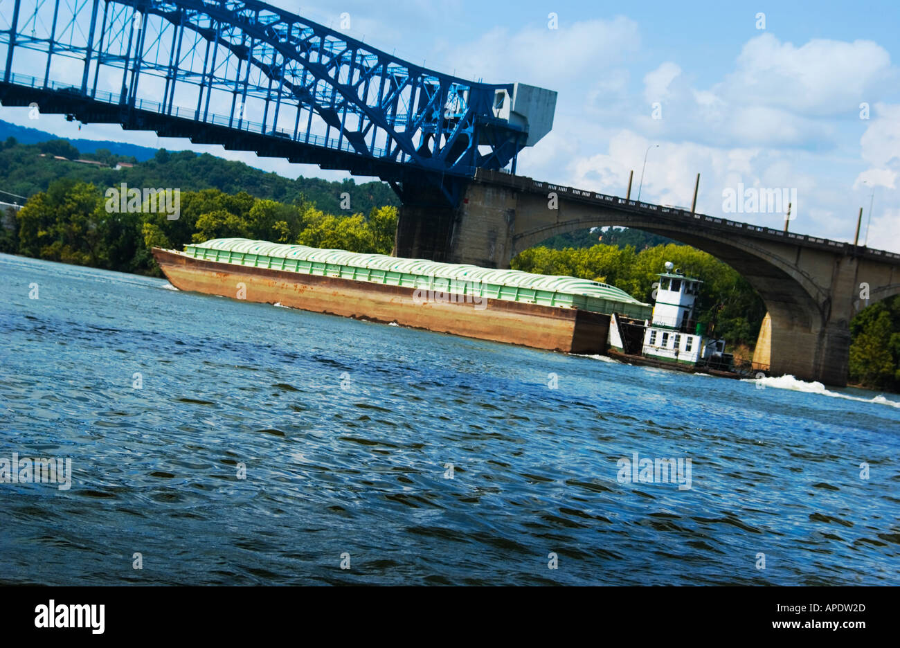 River barge delivering bridge hi-res stock photography and images - Alamy