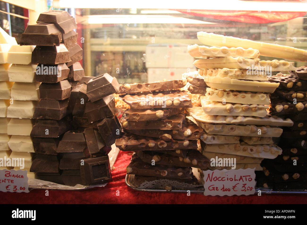 Looking through display window of a sweets shop in Venice Stock Photo ...