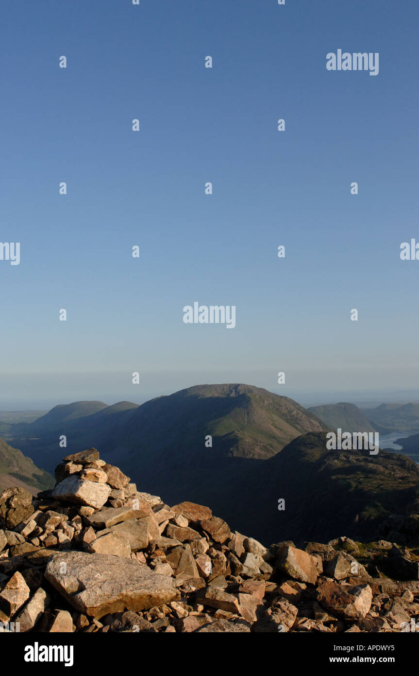 Red Pike Buttermere from the summit cairn of Green Gable English Lake ...