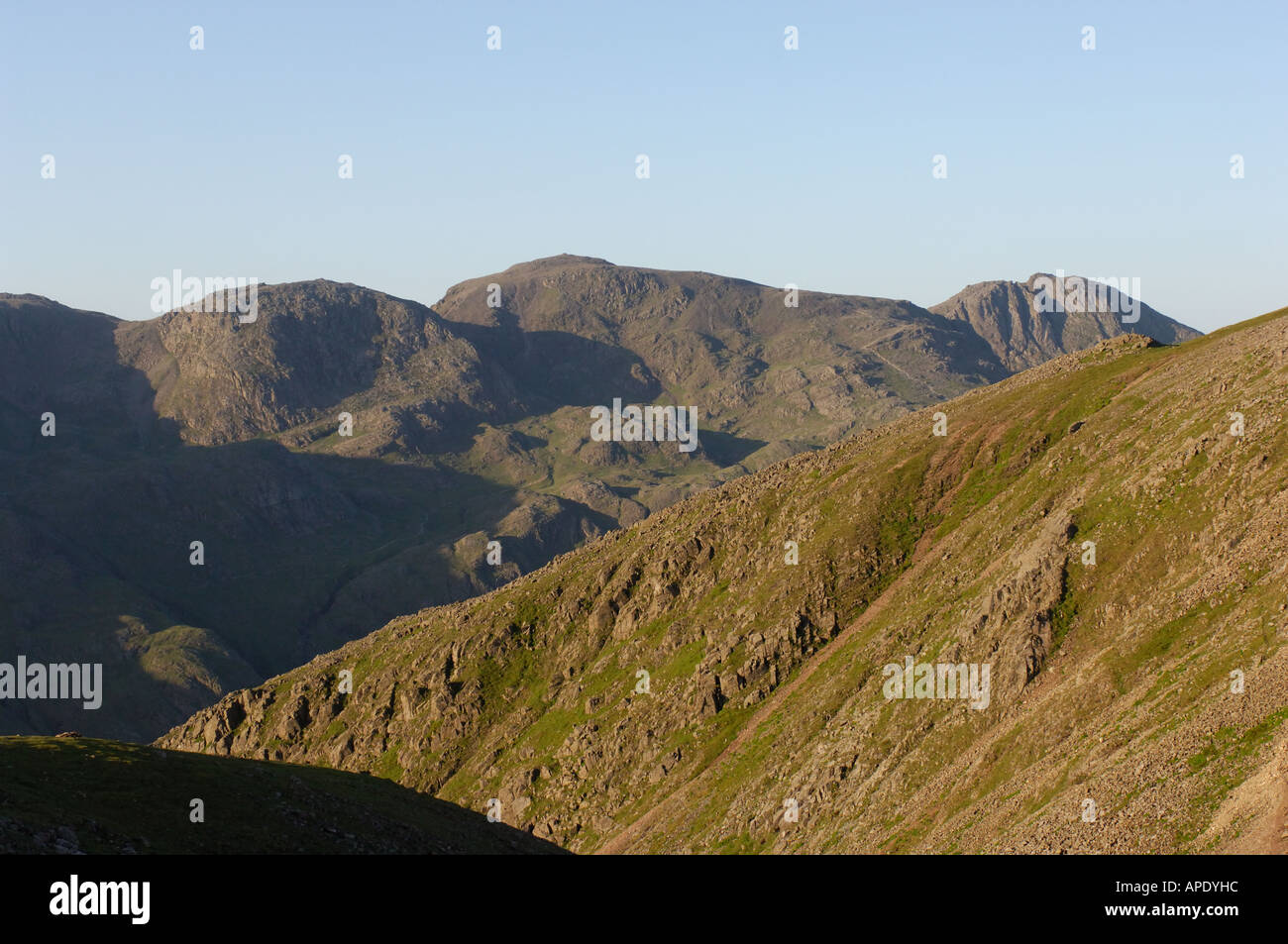 Scafell Pike in the center of the Scafell range in the English Lake ...