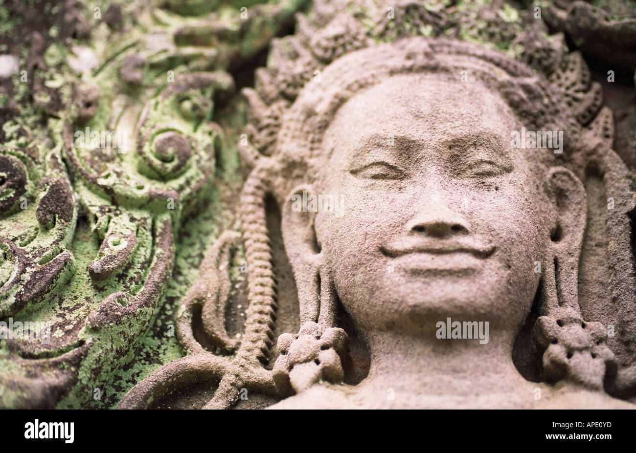 Carved Figure, The Bayon, Angkor Stock Photo - Alamy