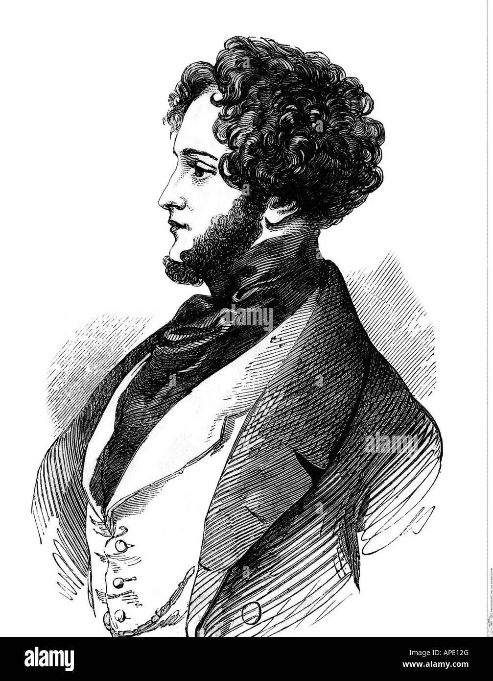 Orsay, Alfred Guillaume Count de, 1801 - 1852, Frenc dandy, portrait ...