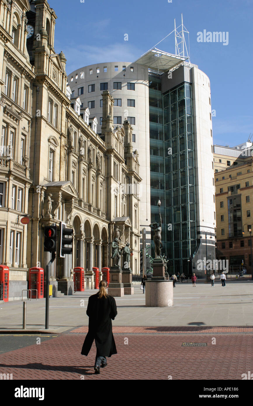 Old Post Office Building in Leeds City Square with new office block ...