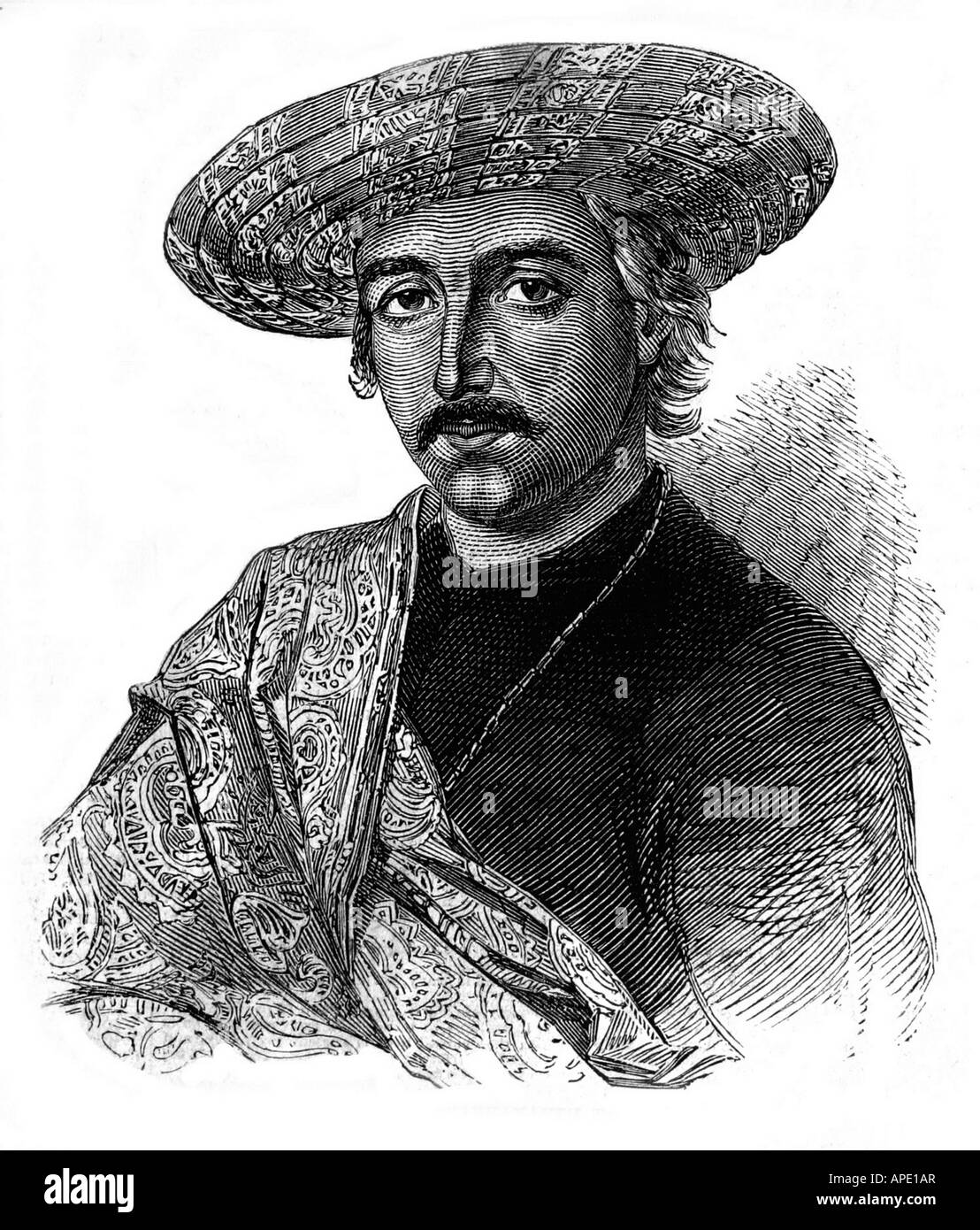 Dwarkanath Tagore, 1794 - 1846, Indian entrepreneur, portrait, wood ...