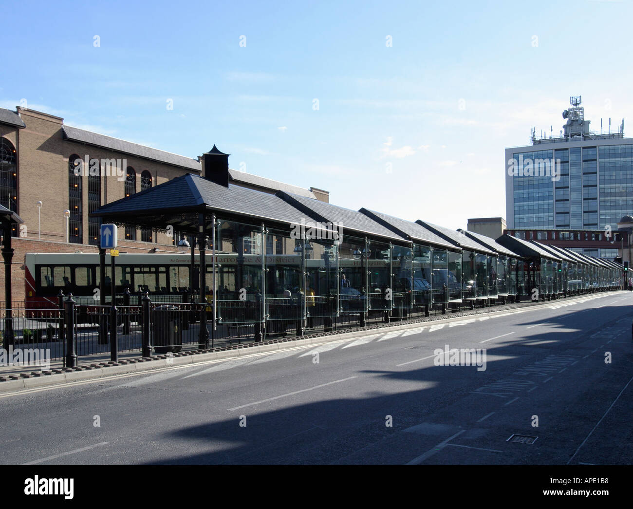 View along Station Parade with Bus Station parallel to road Harrogate ...