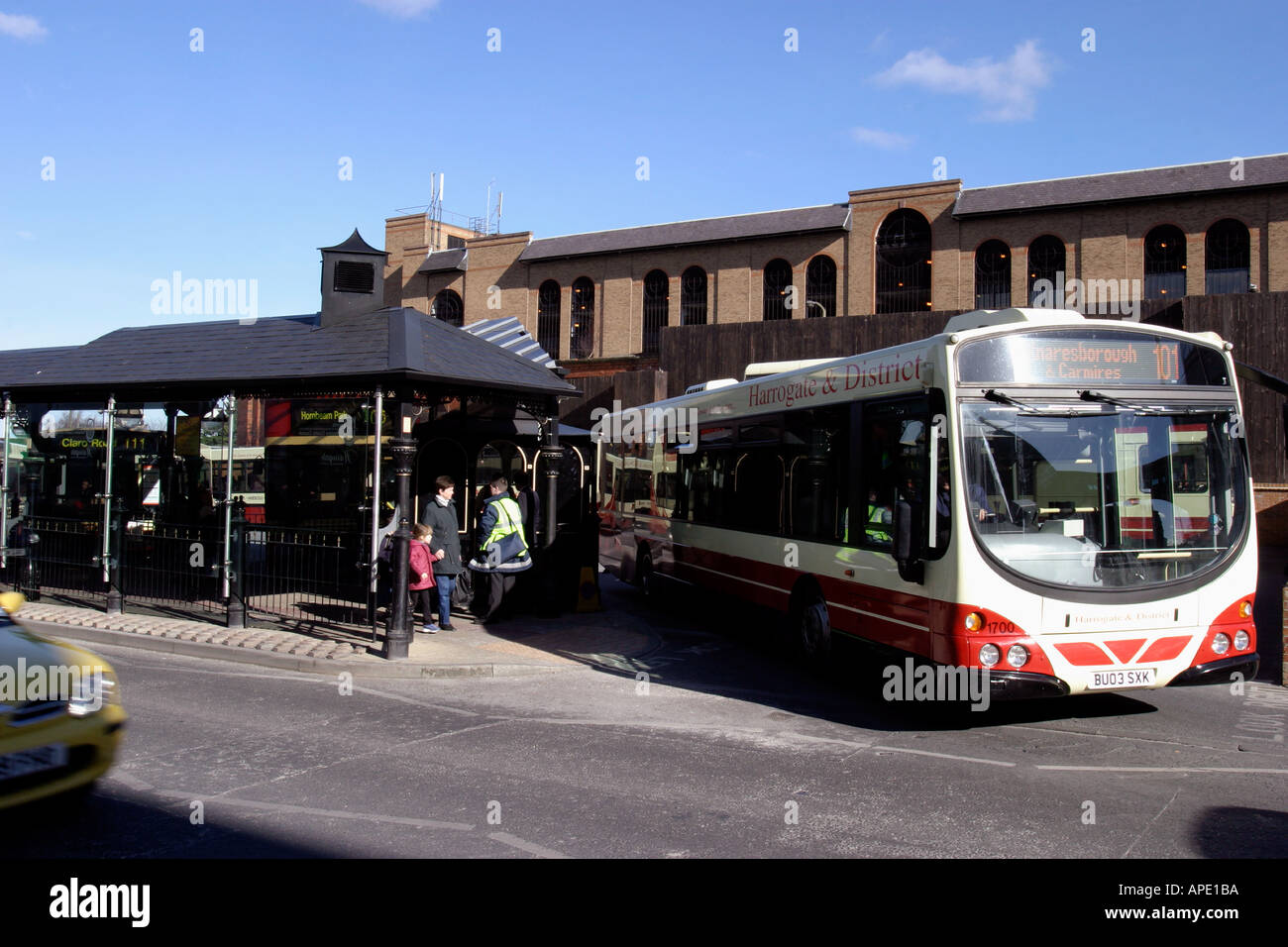 View of Bus Station with bus exiting onto Station Parade Harrogate ...