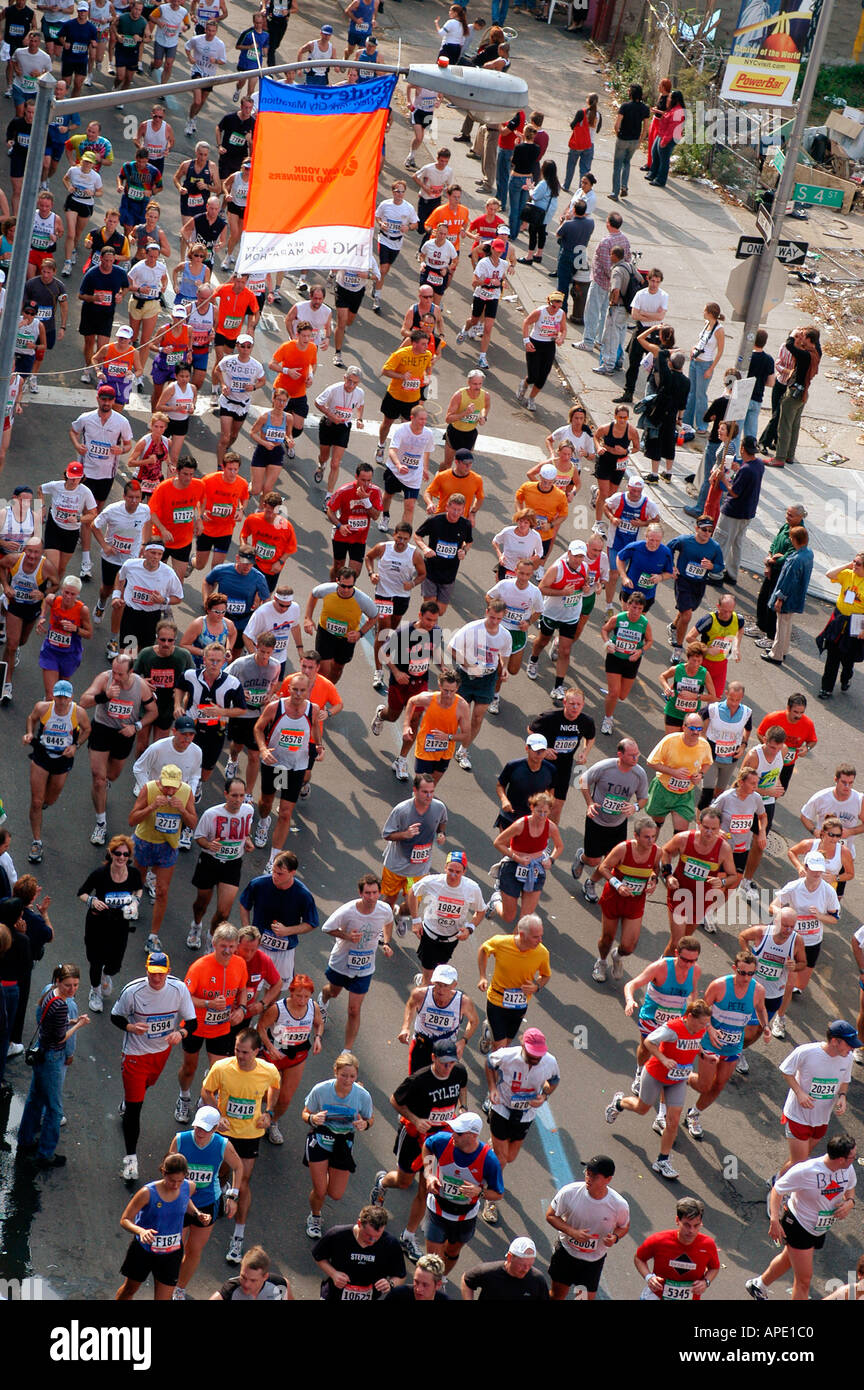 New york marathon aerial hi-res stock photography and images - Alamy