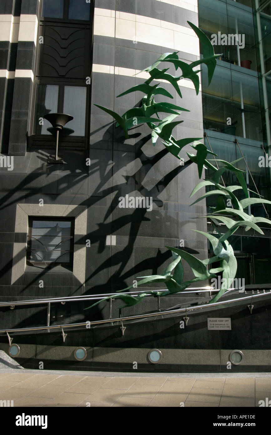 Bird sculpture outside office building Leeds West Yorkshire England ...