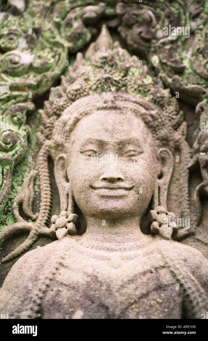 Carved Figure, The Bayon, Angkor Stock Photo - Alamy