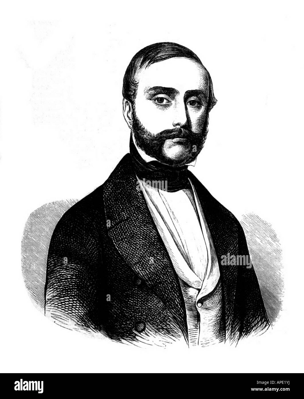 Bentinck, Gustaf Adolf Count of, 1809 - 1876, portrait, wood engraving ...