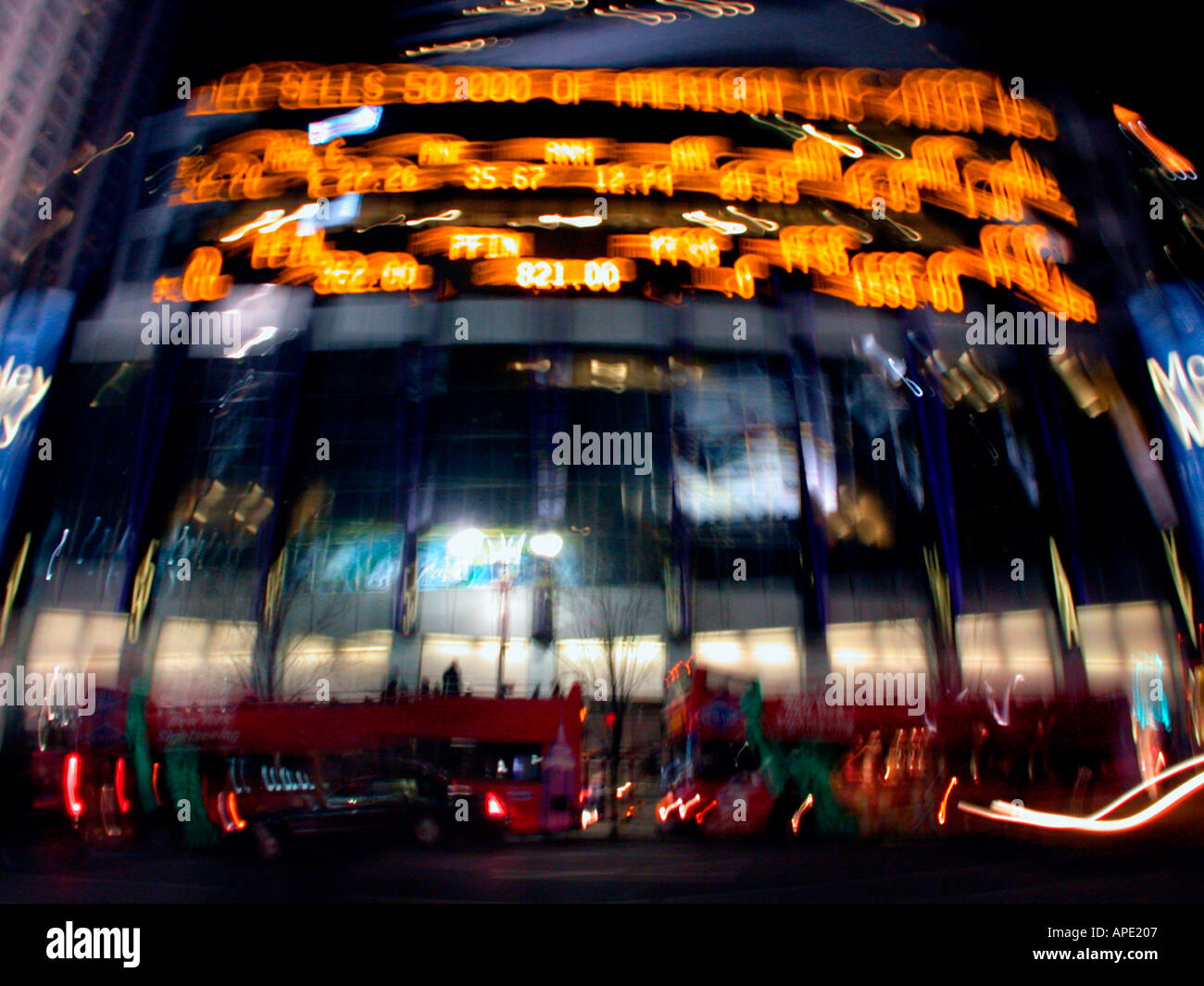 The stock ticker on the Morgan Stanley Building in Times Square Stock ...
