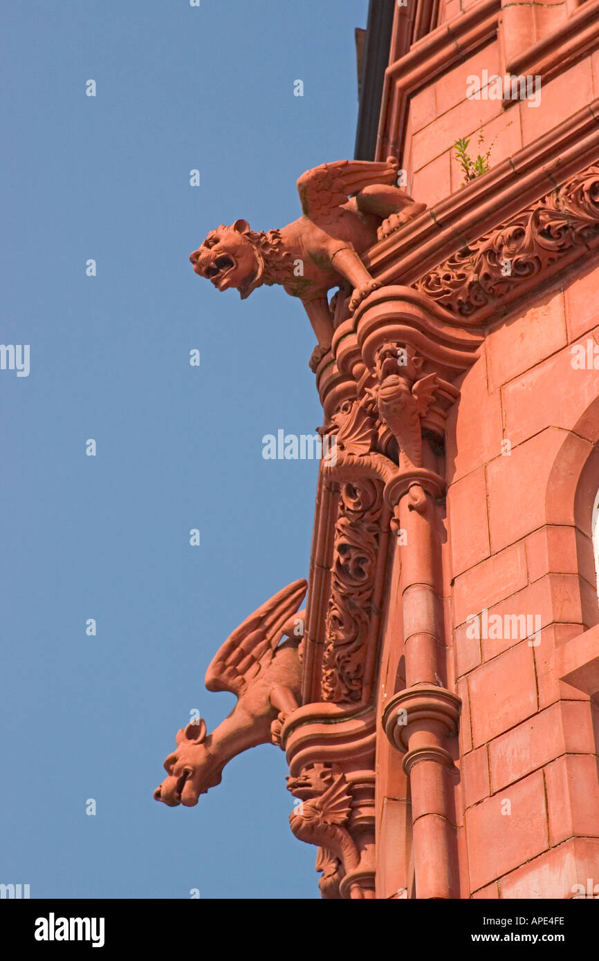 Gargoyles on Pierhead Building Cardiff Bay Cardiff South Wales UK Stock ...