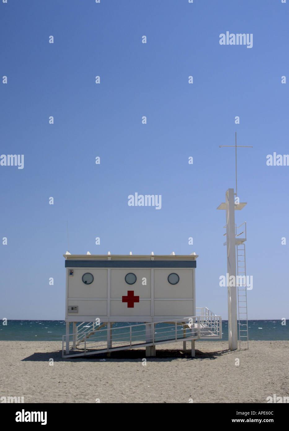 Lifeguard station on a beach Stock Photo - Alamy