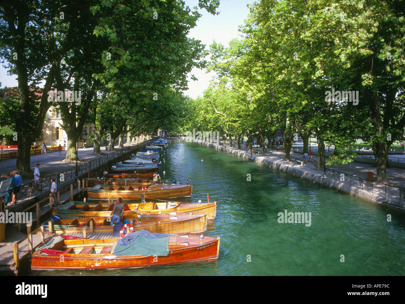 Annecy idyllic waterway landscape in Savoie, France Stock Photo - Alamy