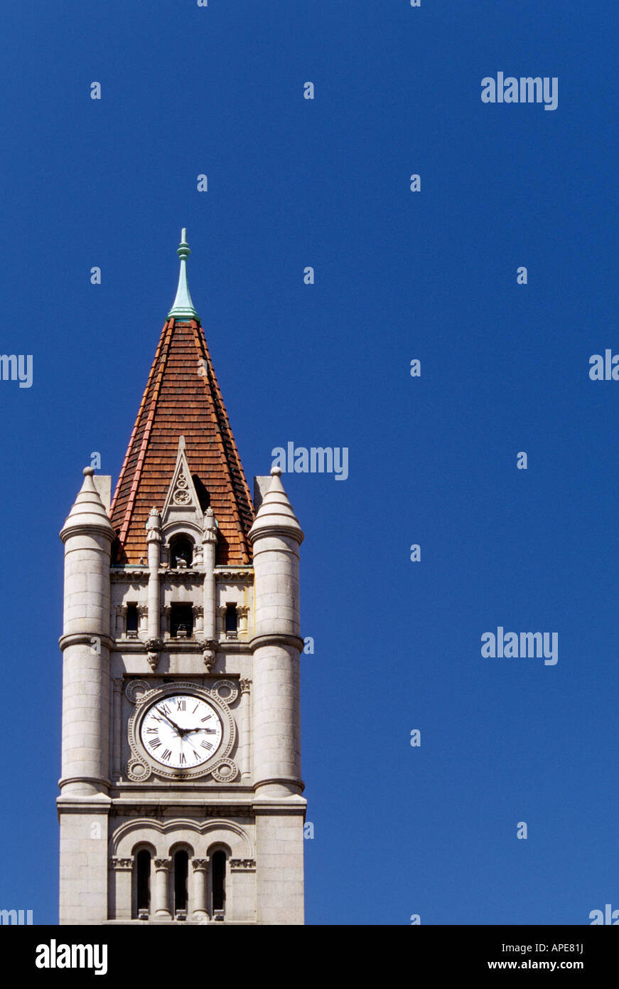 CLOCK TOWER ON HISTORIC LANDMARK CENTER IN THE RICE PARK AREA OF ...