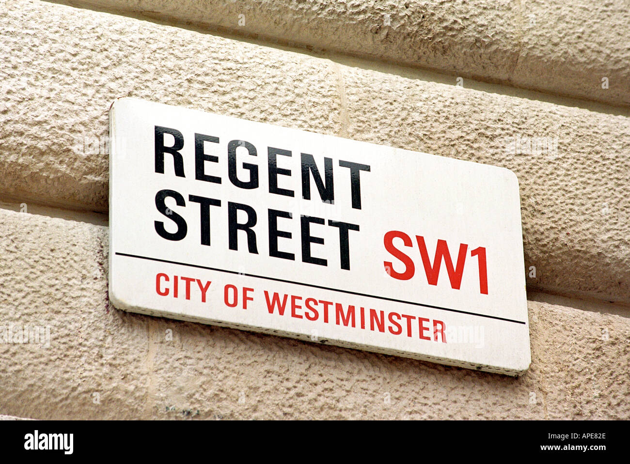 Regent Street sign London England UK Stock Photo - Alamy