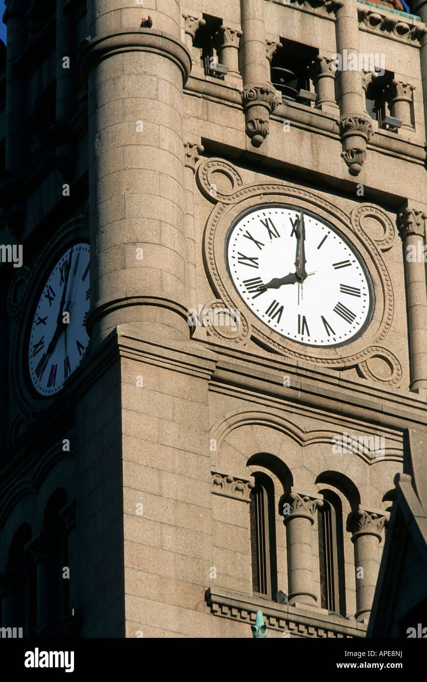 CLOCK TOWER OF HISTORIC LANDMARK CENTER IN THE RICE PARK AREA OF ST ...