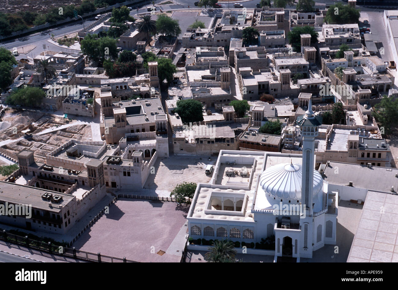 Aerial View of Dubai Old Town Bastakia Stock Photo - Alamy