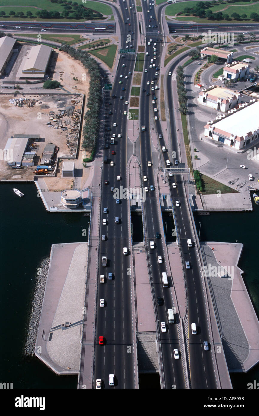 Maktoum Bridge Aerial view Dubai Stock Photo - Alamy