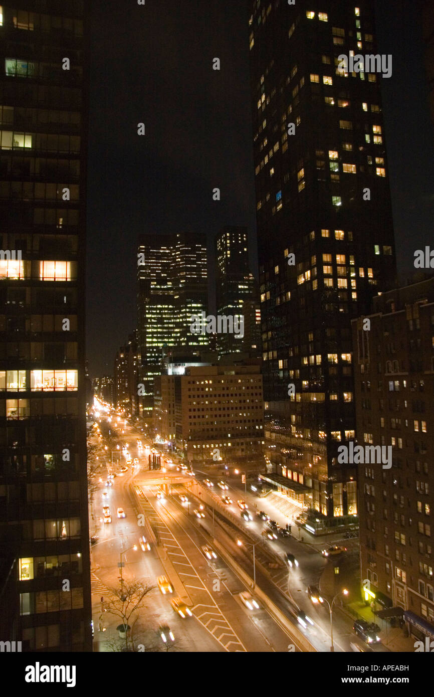 A night view of New York City Stock Photo - Alamy