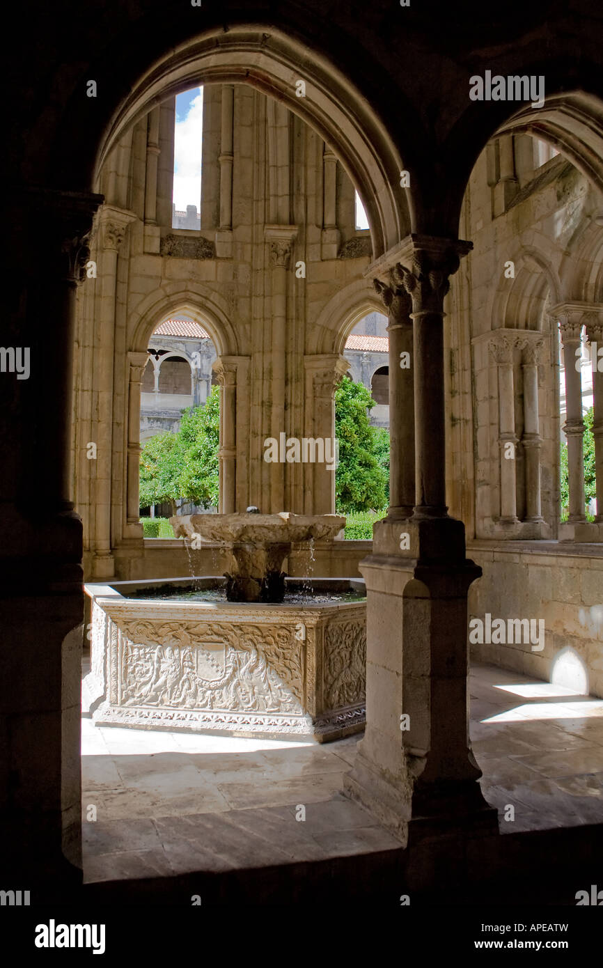 Alcobaça Monastery cloister. Masterpiece of the Gothic architecture ...