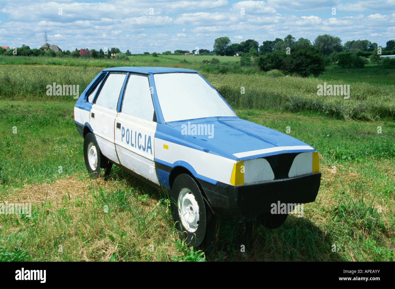 Country Road, Model Police Car, Krakow District Poland Stock Photo - Alamy