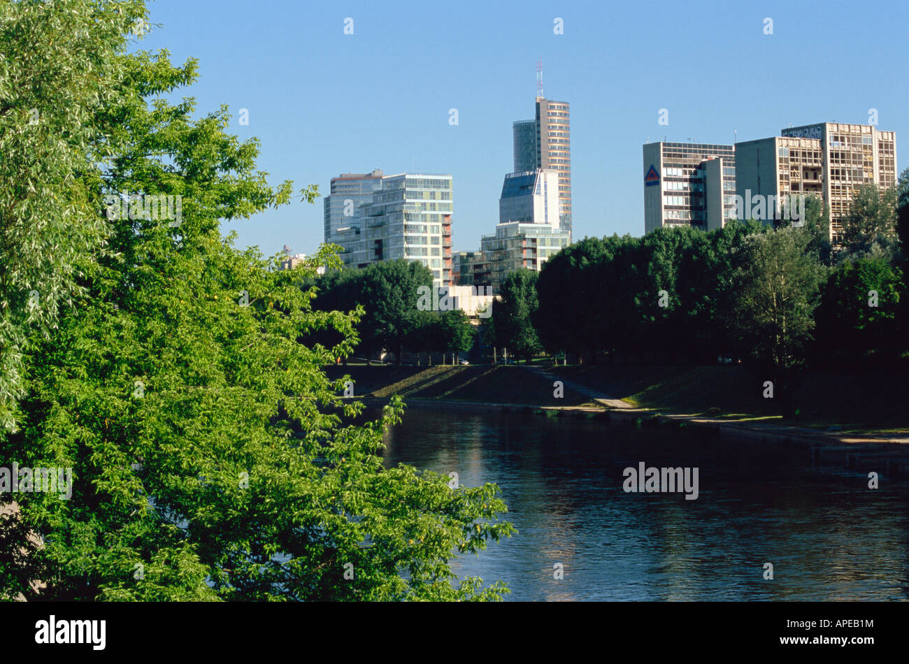 Skyline, New Town, Neris River, Vilnius, Lithuania Stock Photo - Alamy