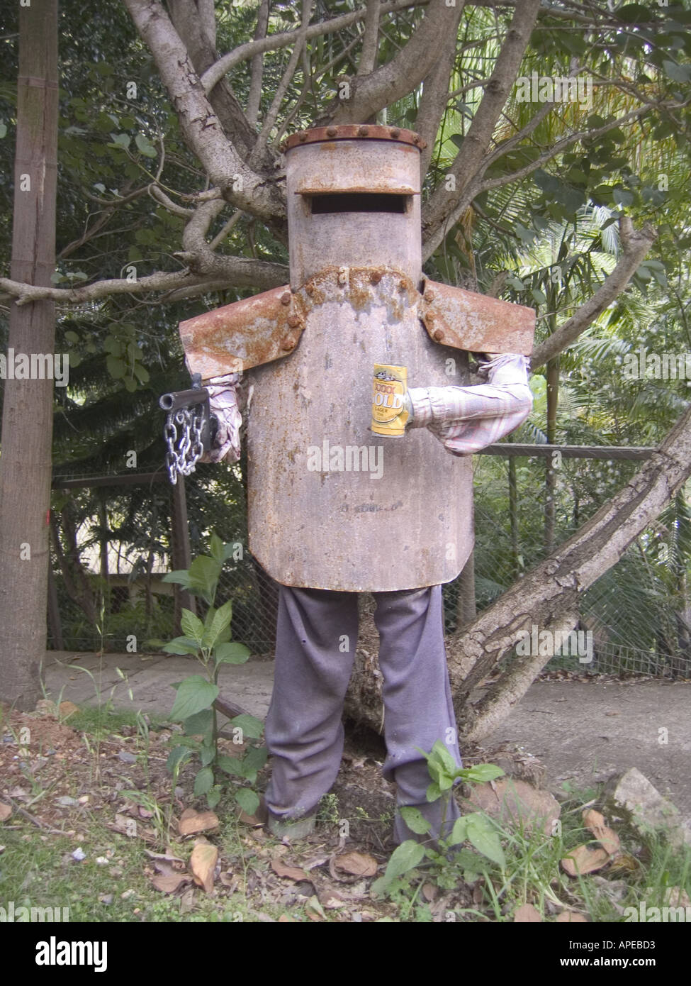 Australian letter or post box designed like famous bandit Ned Kelly ...