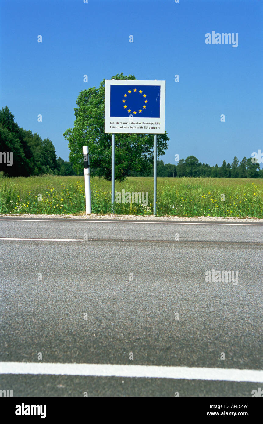 This road was built with eu support hi-res stock photography and images ...