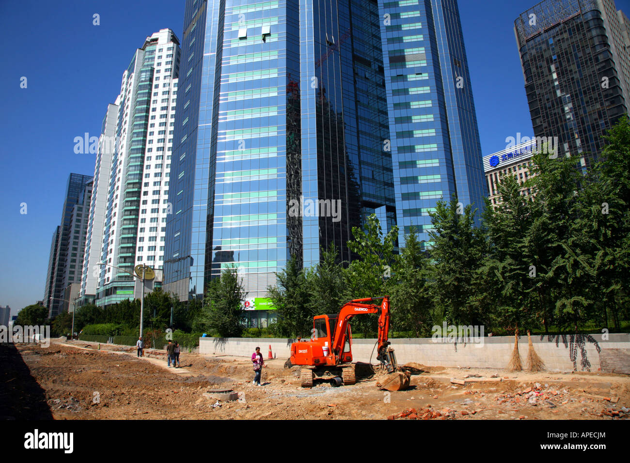 Office tower buildings under construction in Beijing’s Central Business ...