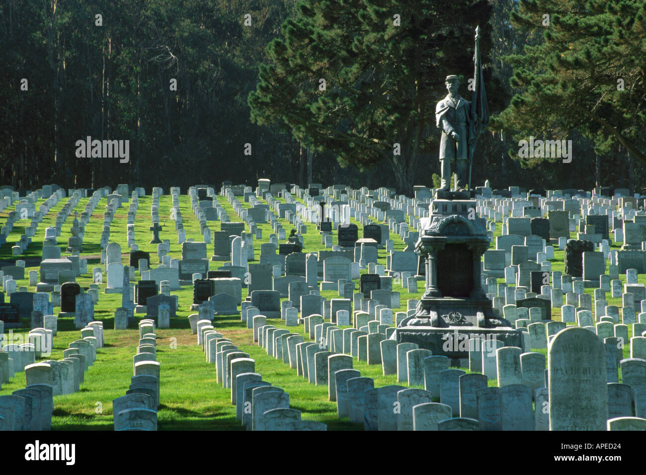 Military Grave headstone markers National Cemetery Presidio Golden Gate ...