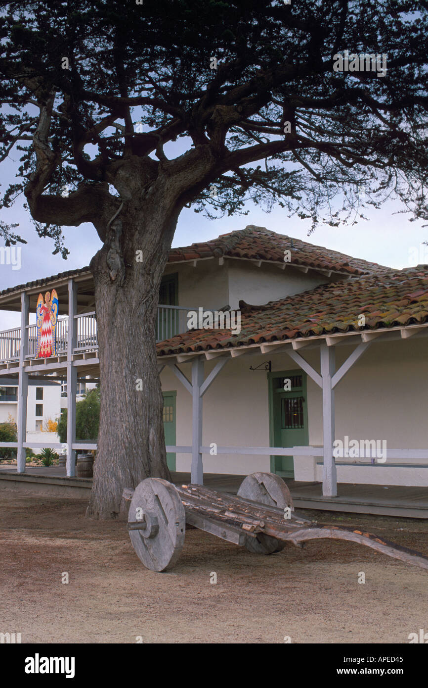 Spanish architecture style adobe and tree Monterey State Historic Park ...