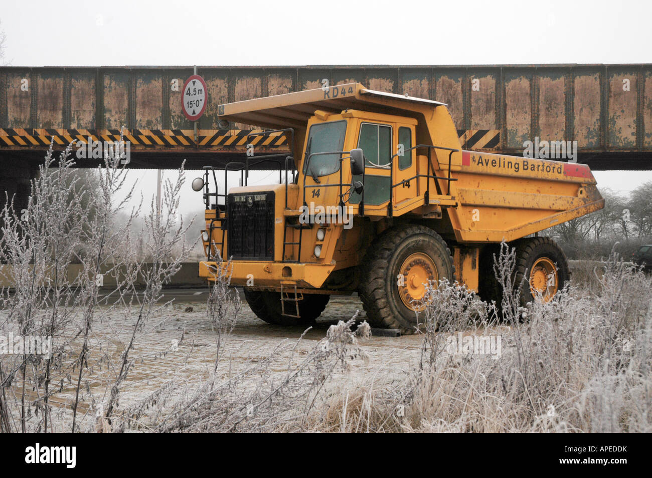 Heavy duty dumper truck in storage on the side of the road Stock Photo ...