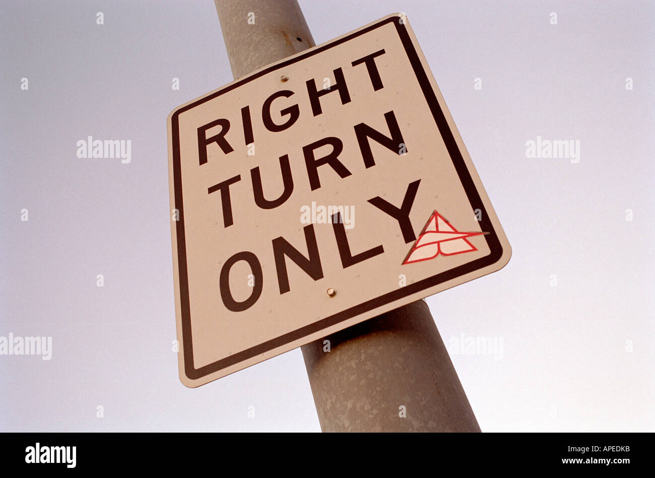 sign right turn only Stock Photo - Alamy