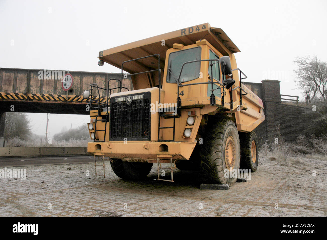 Heavy duty dumper truck in storage on the side of the road Stock Photo ...