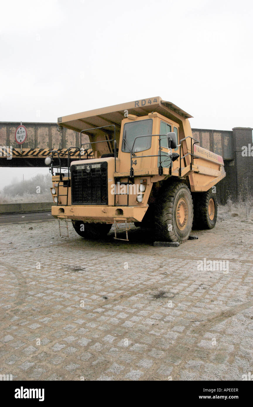 Heavy duty dumper truck in storage on the side of the road Stock Photo ...