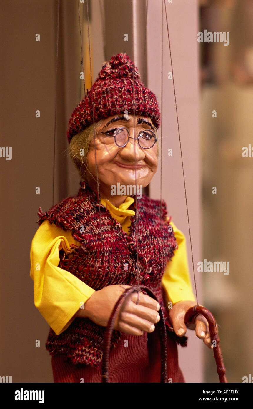 Traditional Folklore Puppet, Prague, Old Town, Czech Republic Stock ...