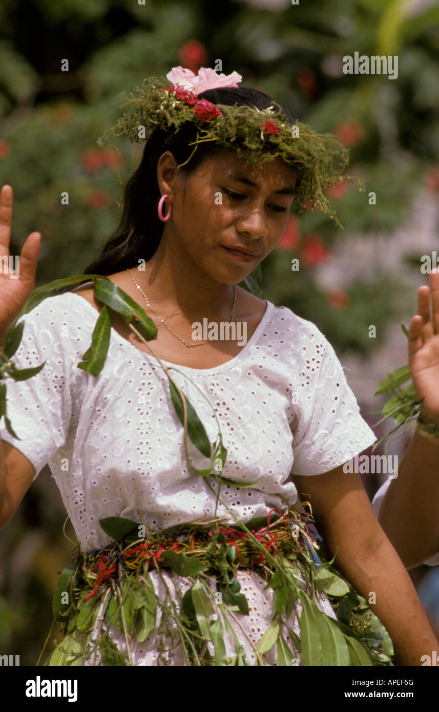 South Pacific Ocean, Wallis and Futuna Islands, Polynesian girl in ...