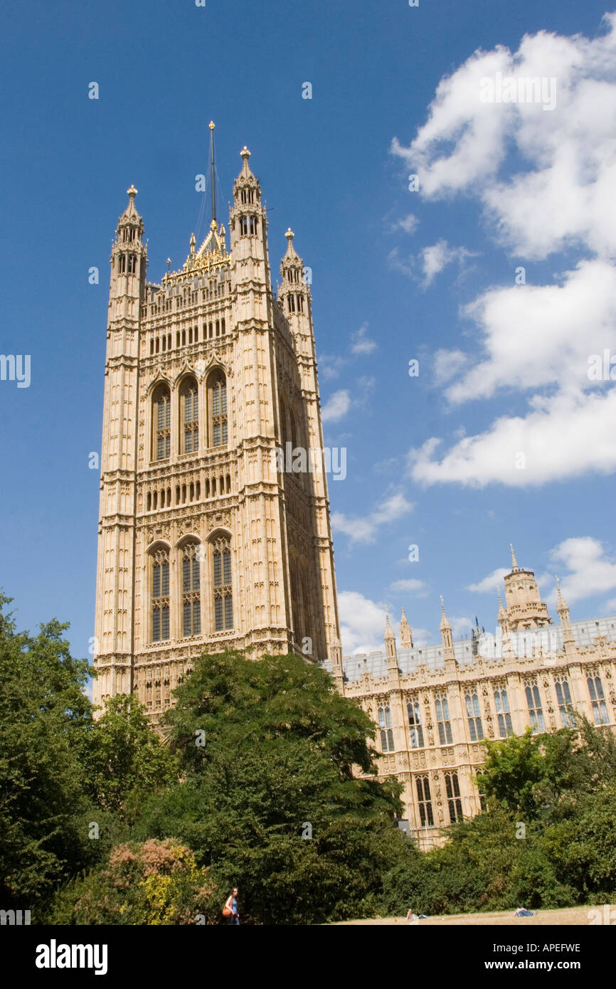 Victoria Tower Gardens with Victoria Tower in the background London GB ...