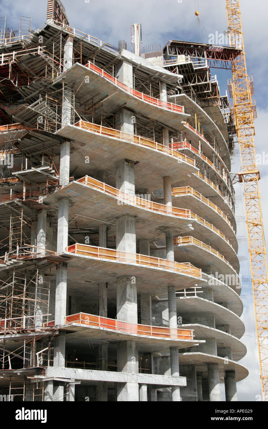 Miami Florida,Biscayne Boulevard,under new construction site building ...