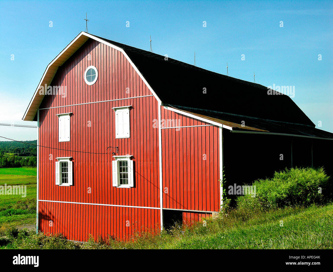 Red barn near Branchport, New York Stock Photo - Alamy
