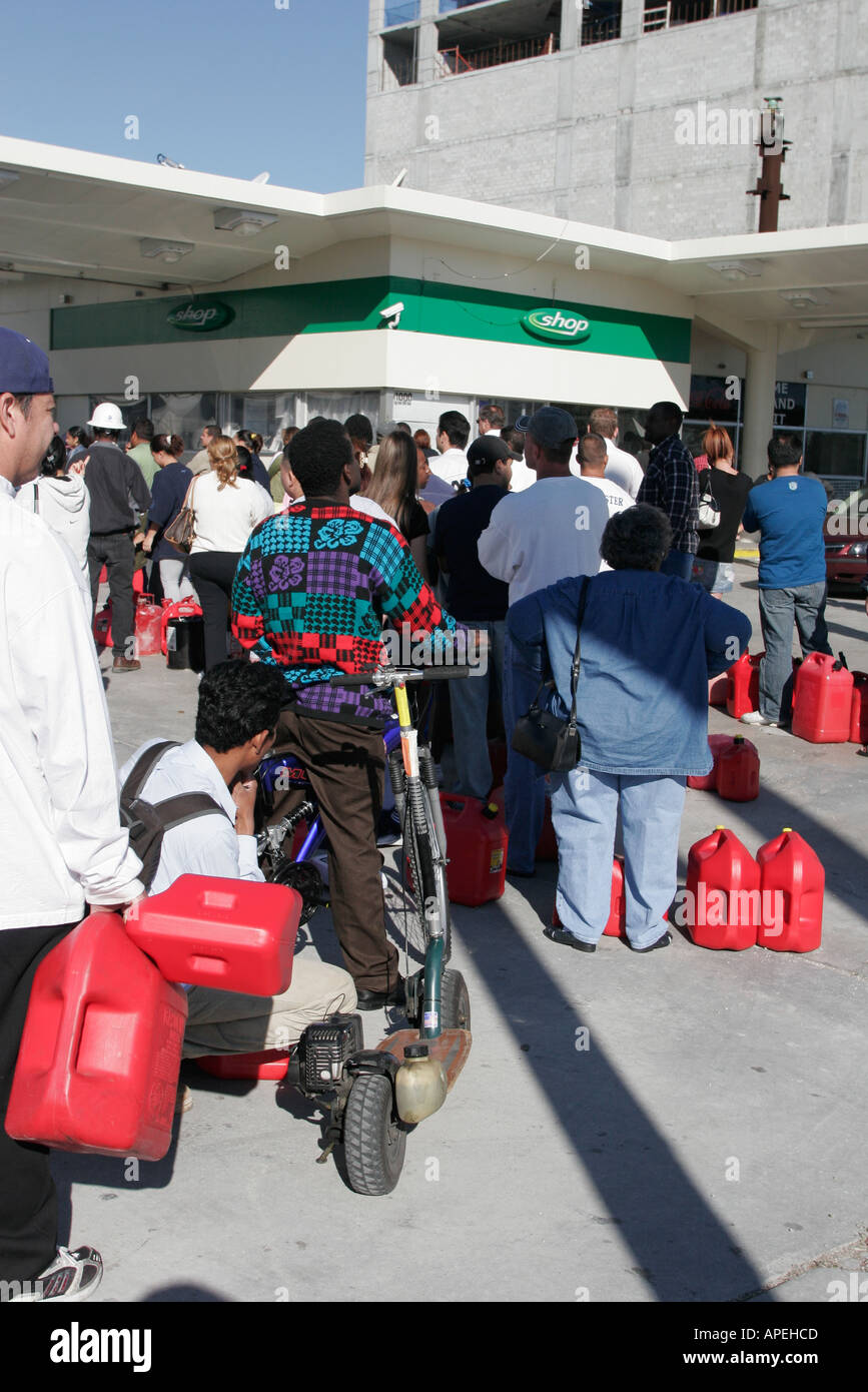 Miami Florida,Biscayne Boulevard,gas lines after weather,Hurricane ...